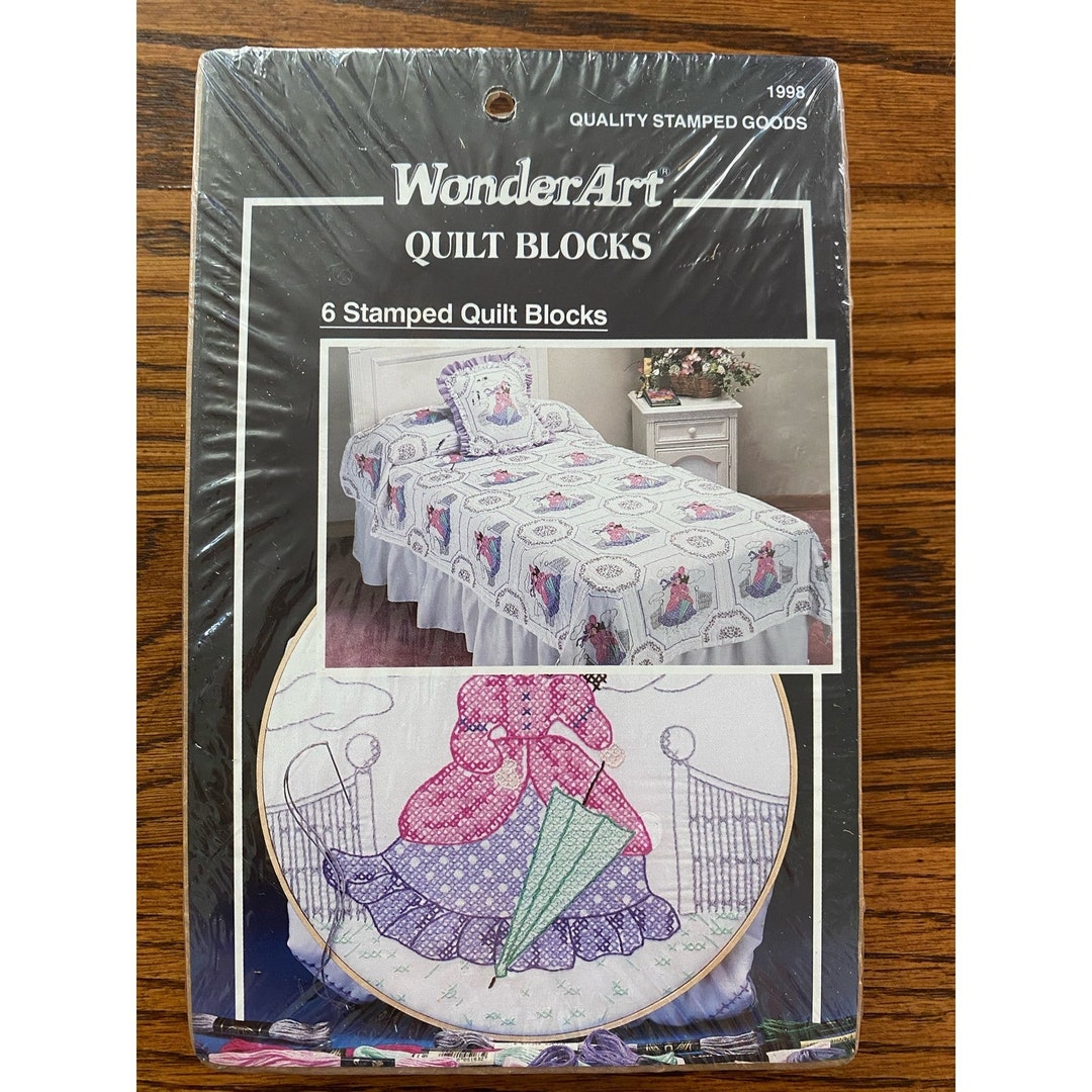 Wonderart Stamped Quilt Blocks Young Scarlet - Etsy