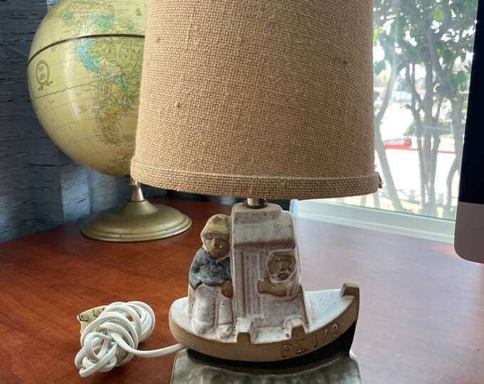 Nautical Sailor Boat Stoneware Table Lamp Marked PZ172 - Etsy