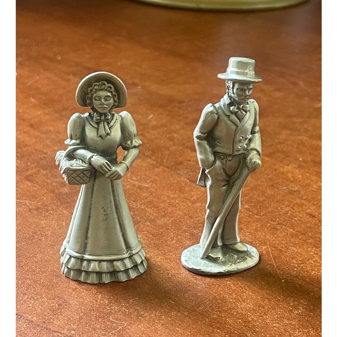 Vintage OVS Pewter Colonial Couple - Etsy