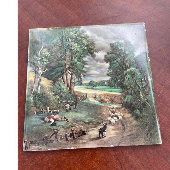 Vintage H R Johnson LDT Country Outdoor Scene Tile or Trivet - Etsy