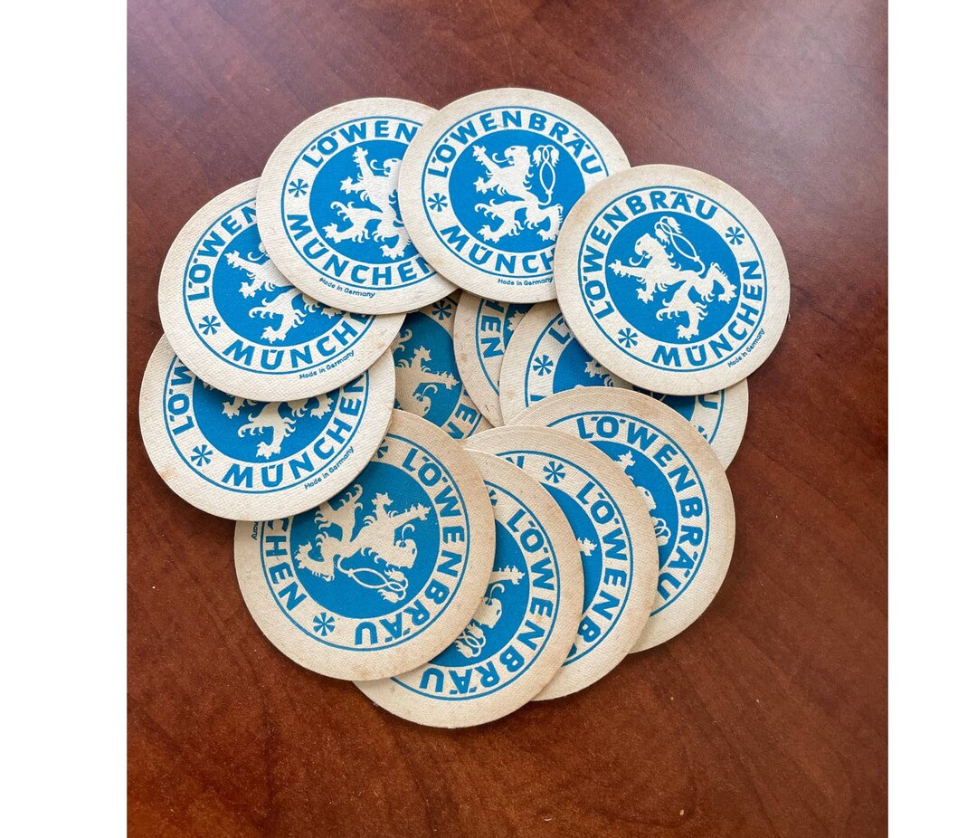 Set of 12 Vintage Cardboard German Coasters Lowenbrau Munchen - Etsy