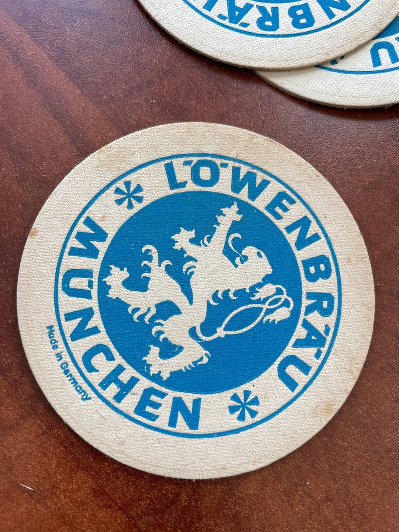 Set of 12 Vintage Cardboard German Coasters Lowenbrau Munchen - Etsy