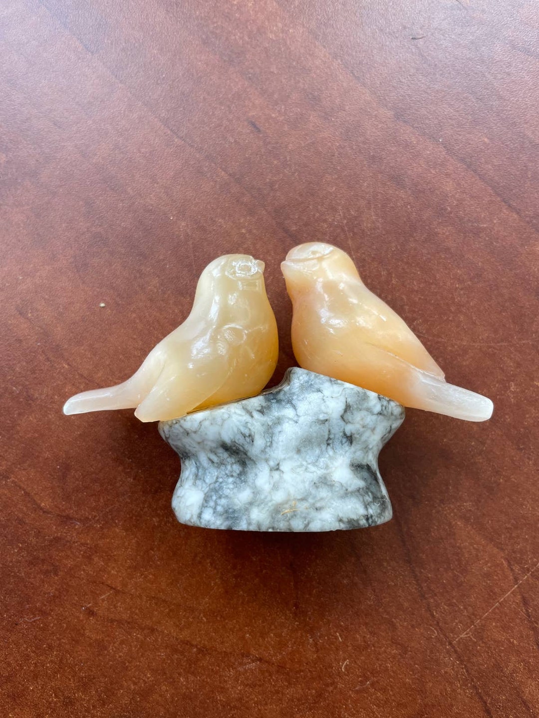 USSR Gypsum Selenite Satin Spar Russian Love Birds on Marble - Etsy