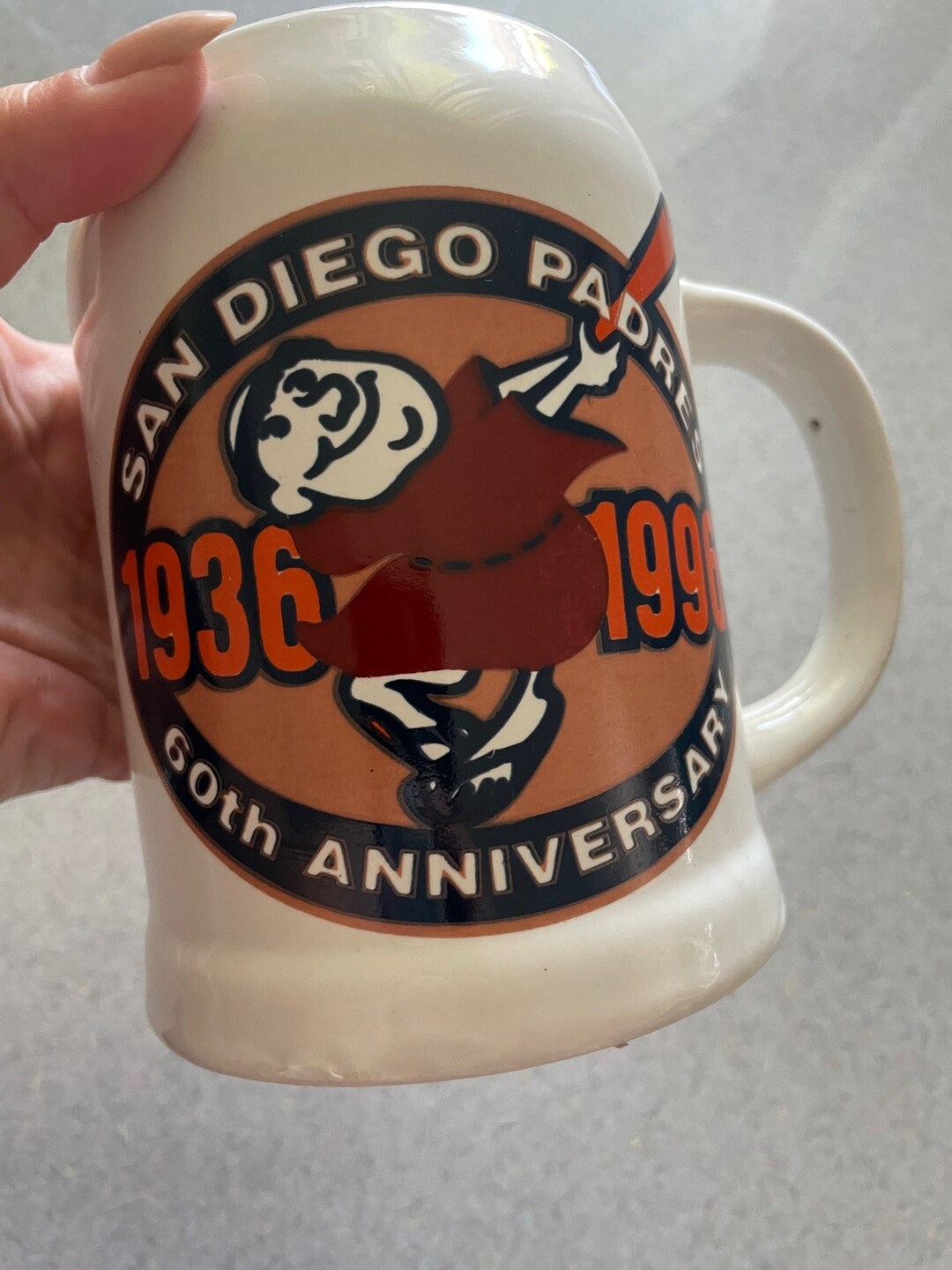 Collectible San Diego Padres Souvenir Beer Mug 60th Anniversary - Etsy