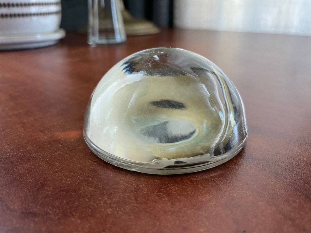 Vintage Dome Glass Paperweight - Etsy