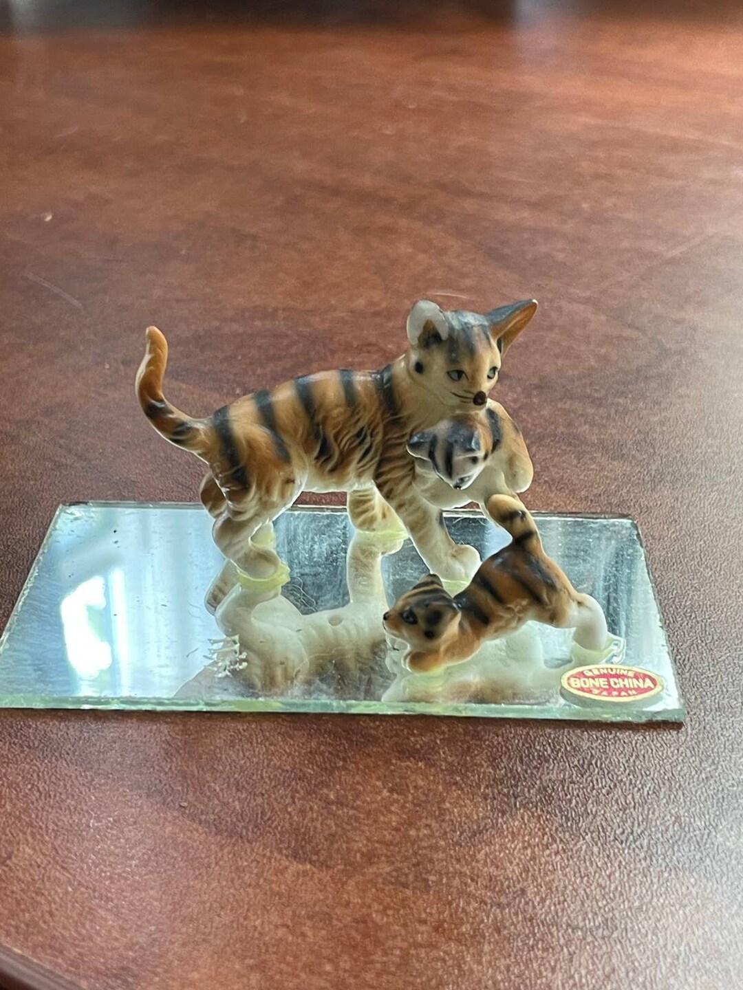 Vintage Tiger Stripe Catt Family in a Glass Base, Bone China - Etsy