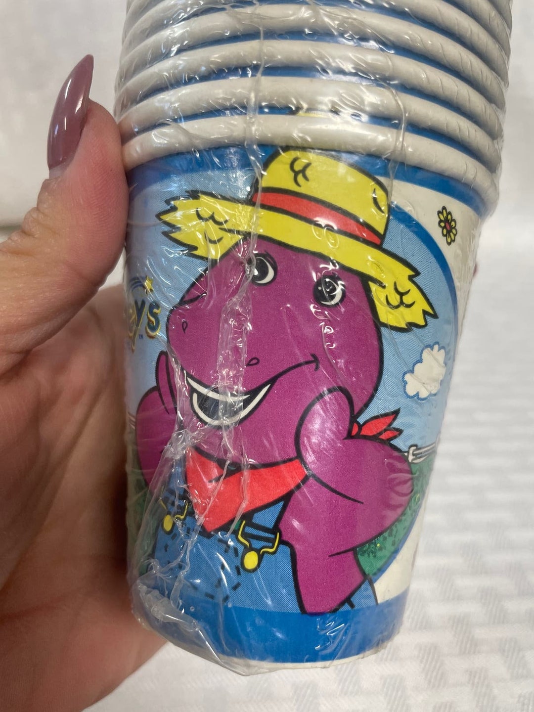 Vintage Barney Paper Cups Set of 8 - Etsy