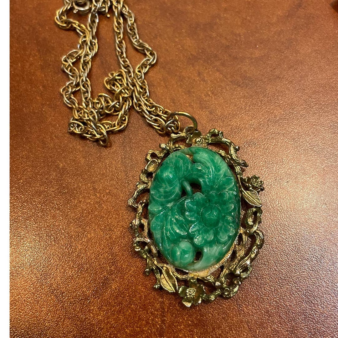 Vintage Green Celluloid/resin Fashion Pendant - Etsy