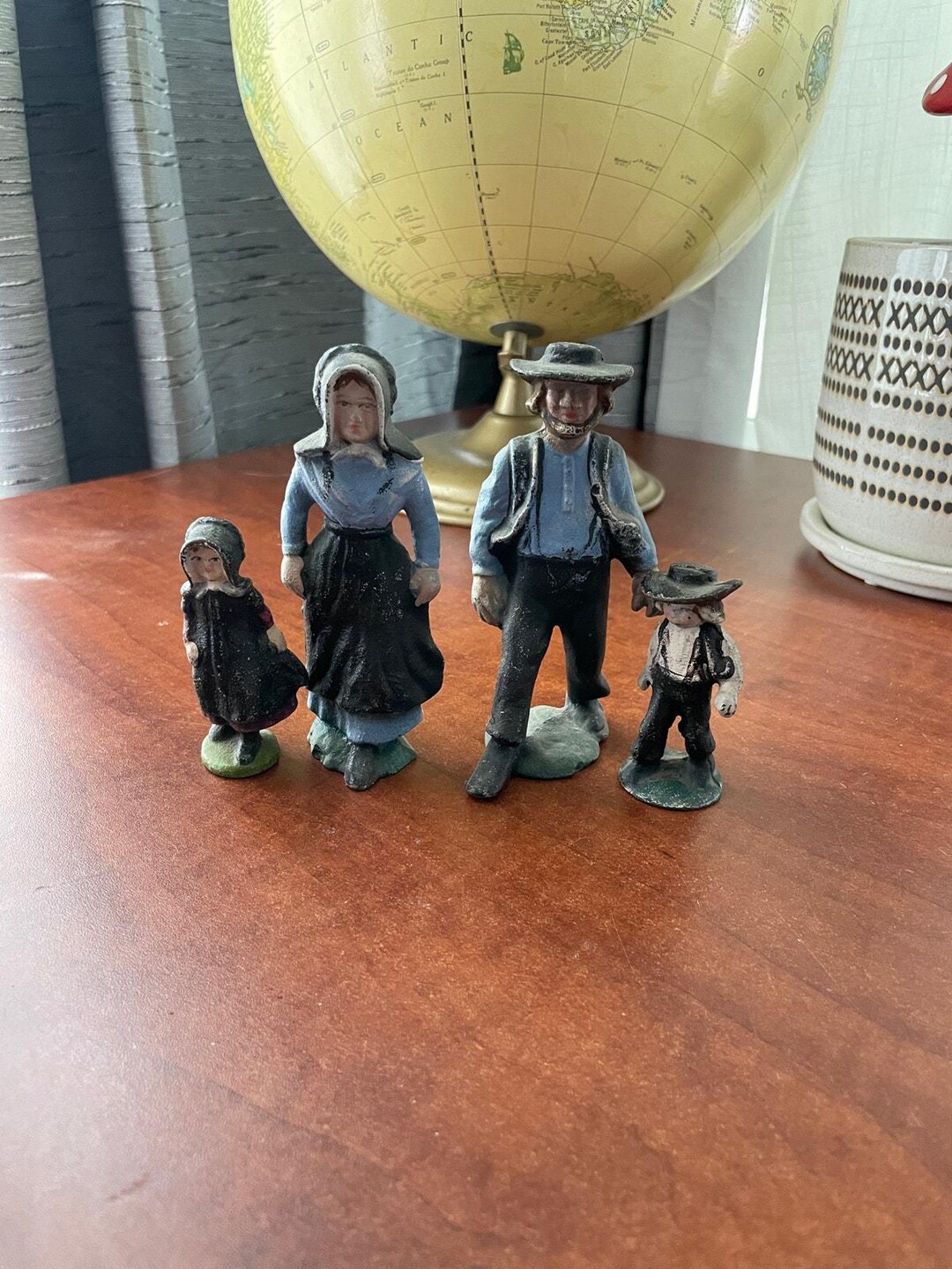 Vintage Cast Iron Family Figurines - Etsy