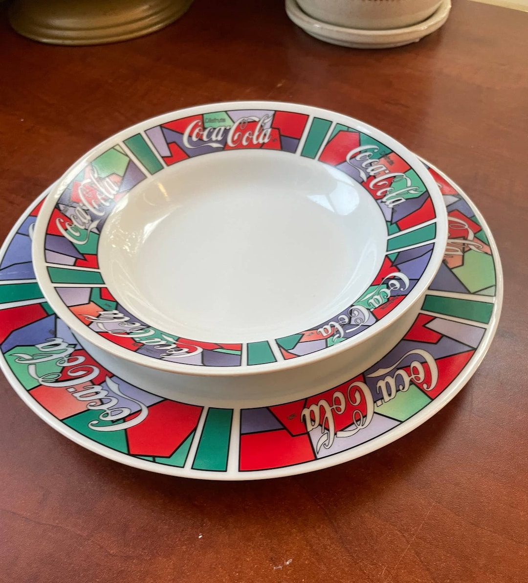 Vintage Coca Cola Plate Set (dinner Plate and Soup or Salad Plate) - Etsy