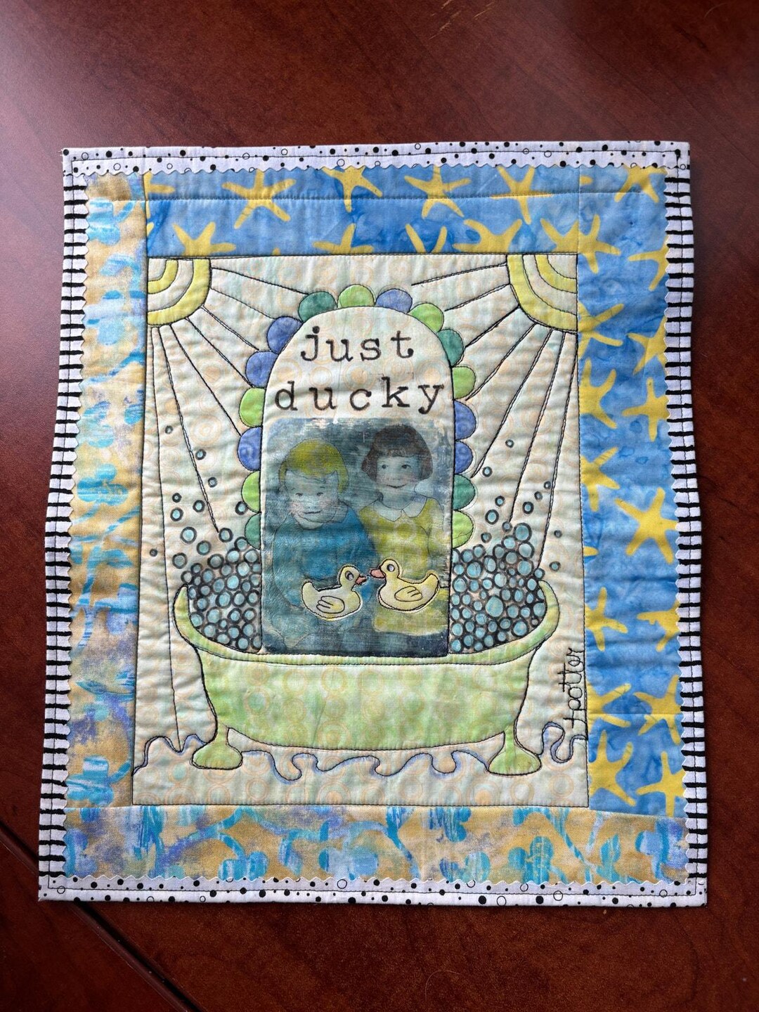 Just Ducky = Small Studio Quilted Art Wall Hanging - Etsy