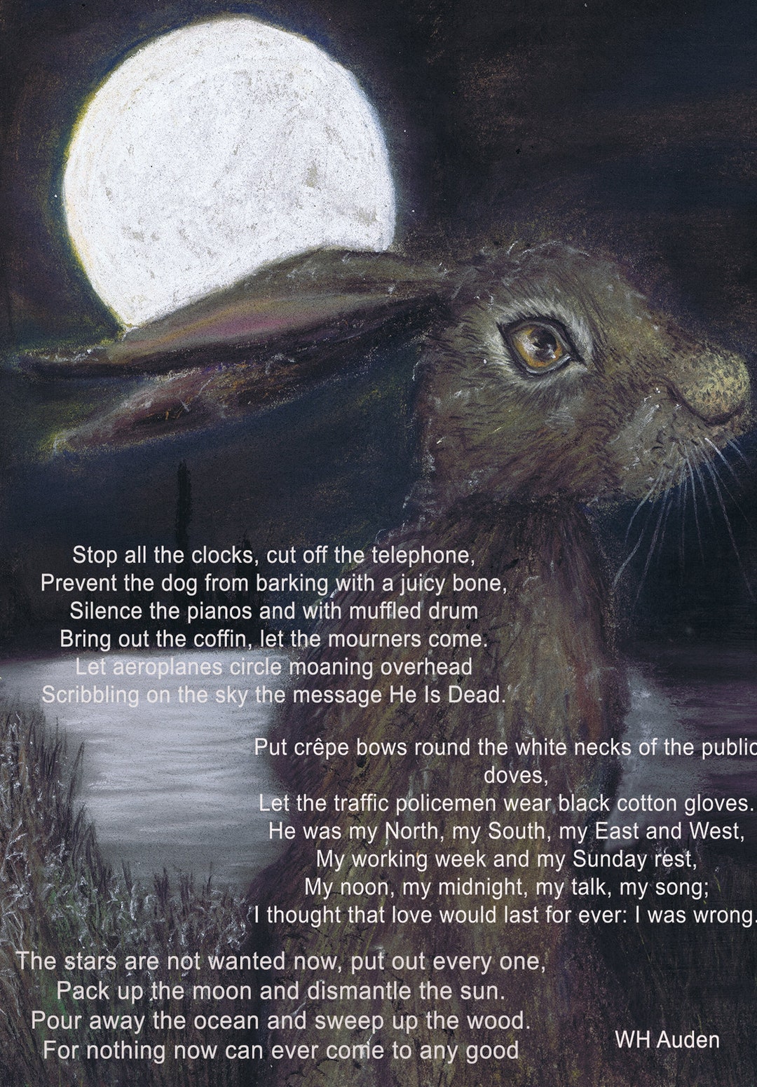 GREETINGS CARD - W.h.auden Poetry - Hare - Etsy