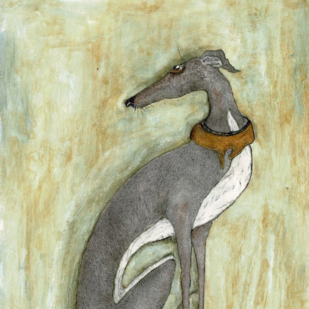 GREYHOUND Original Watercolour and Acrylic A3 - Etsy