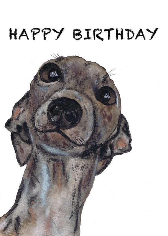 GREETINGS CARD GREYHOUND Happy Birthday | Etsy