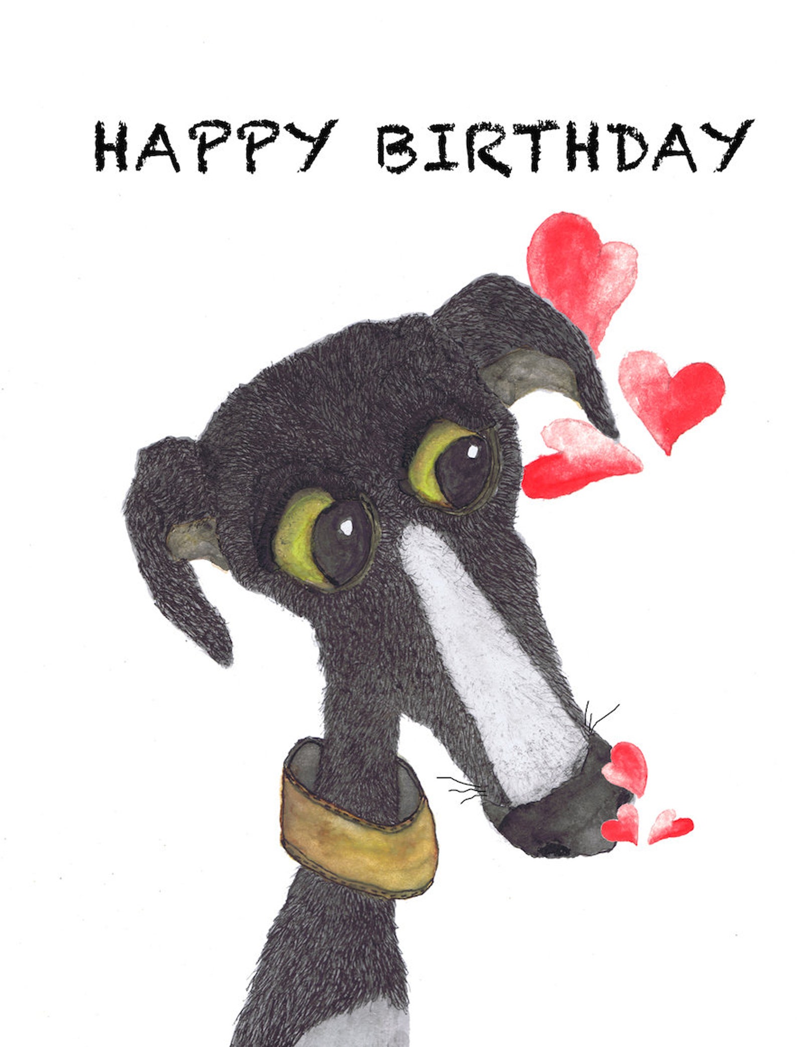 GREETINGS CARD - Happy Birthday - Greyhound Whippet - Etsy