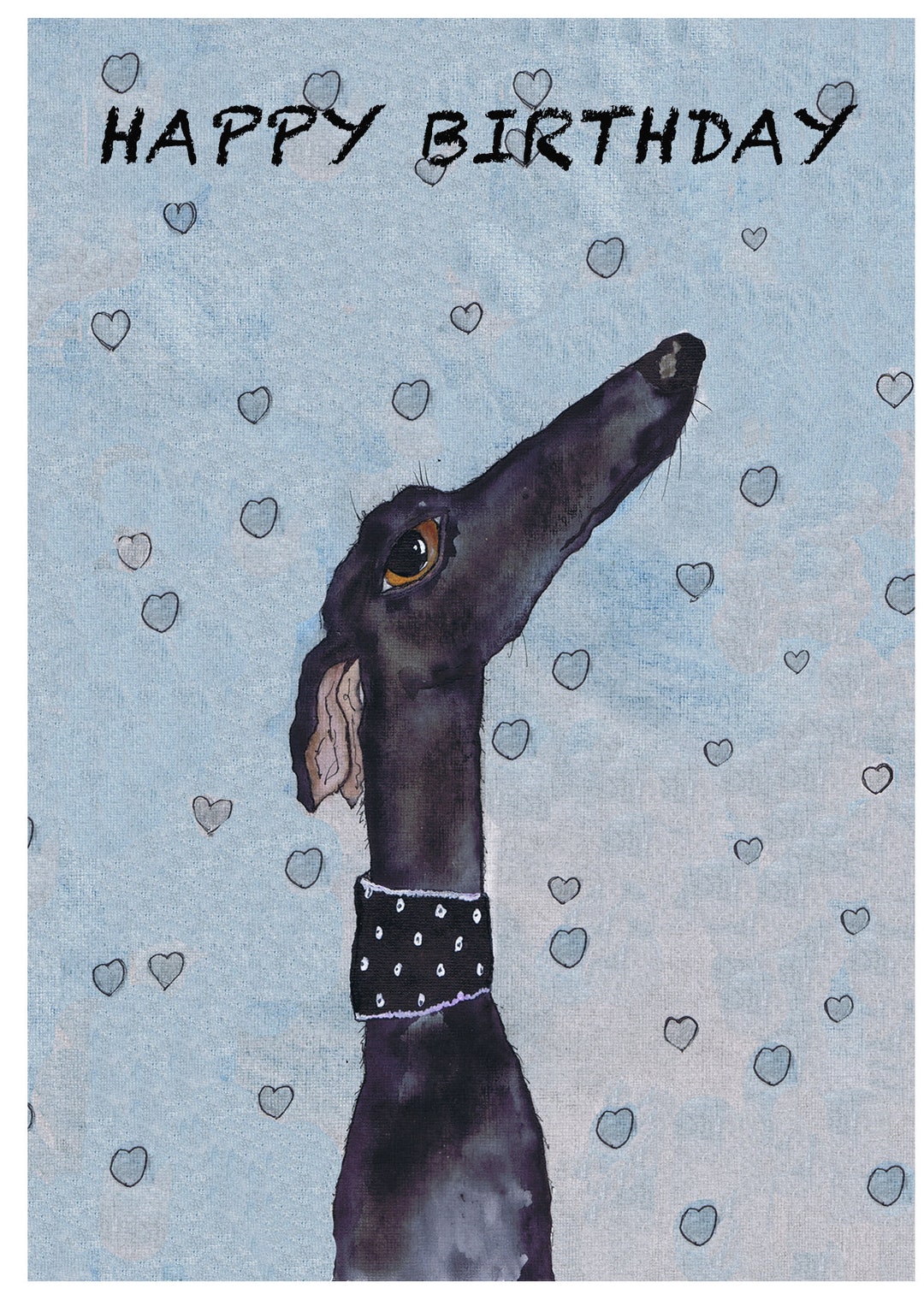GREETINGS CARD - Happy Birthday - Greyhound - Etsy UK