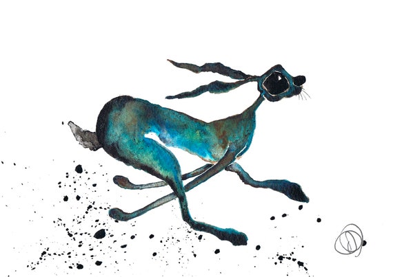 HARE in a HURRY A5/A4/A3/A2/A1 Print Rabbit - Etsy