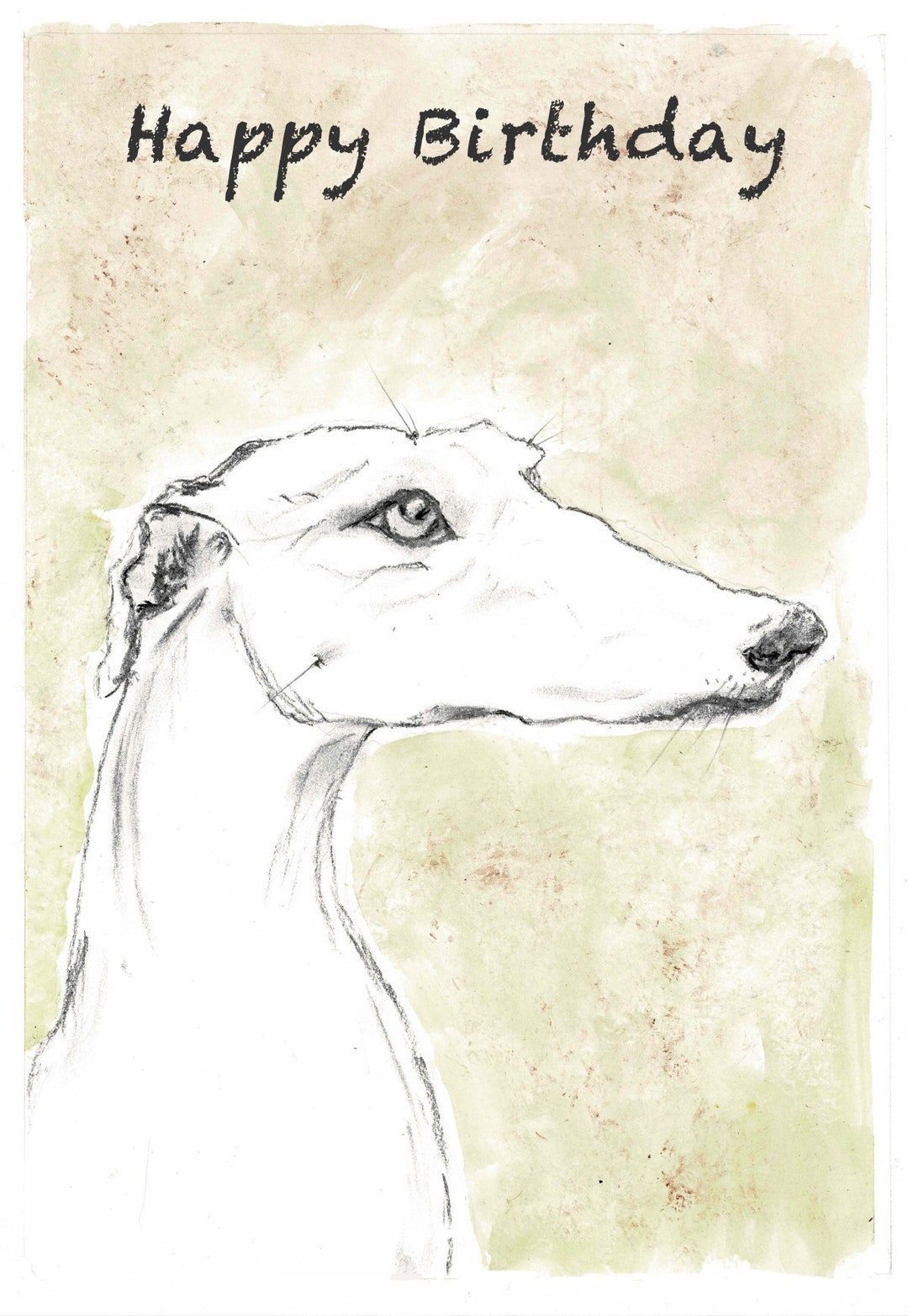 GREETINGS CARD - Happy Birthday - Greyhound - Love - Etsy