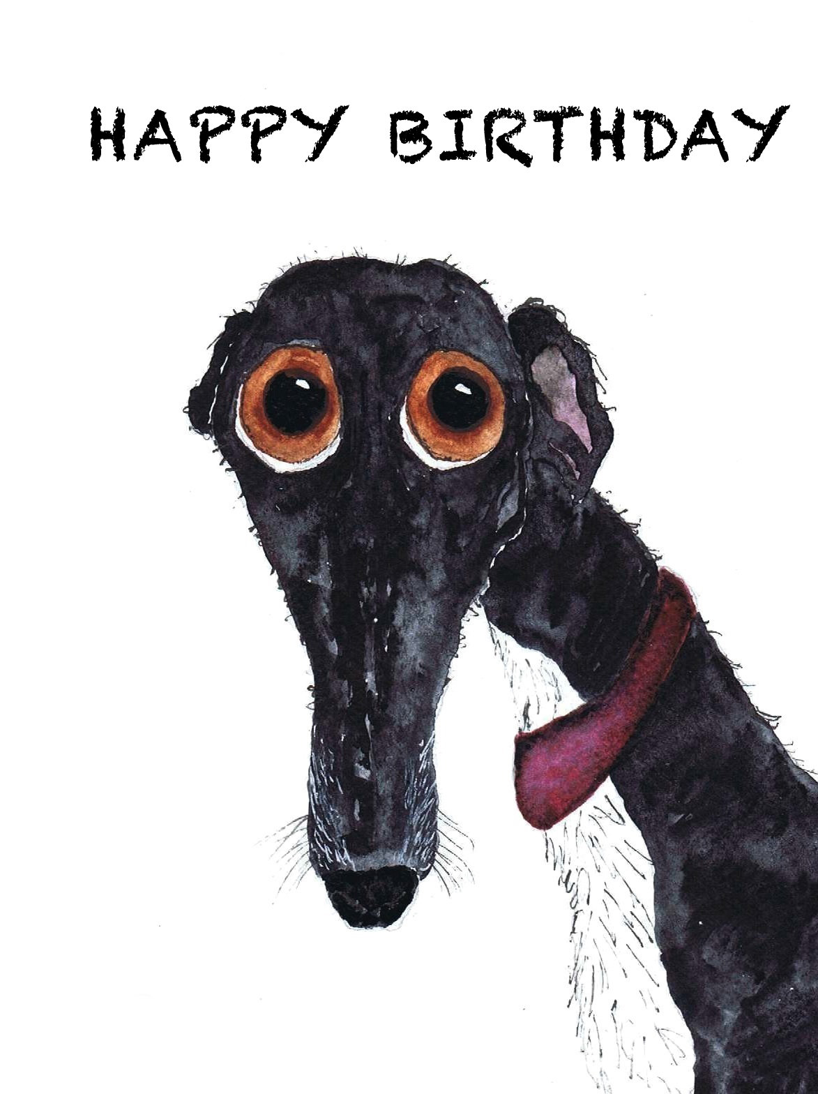 GREETINGS CARD - Happy Birthday - GREYHOUND - Love - Etsy