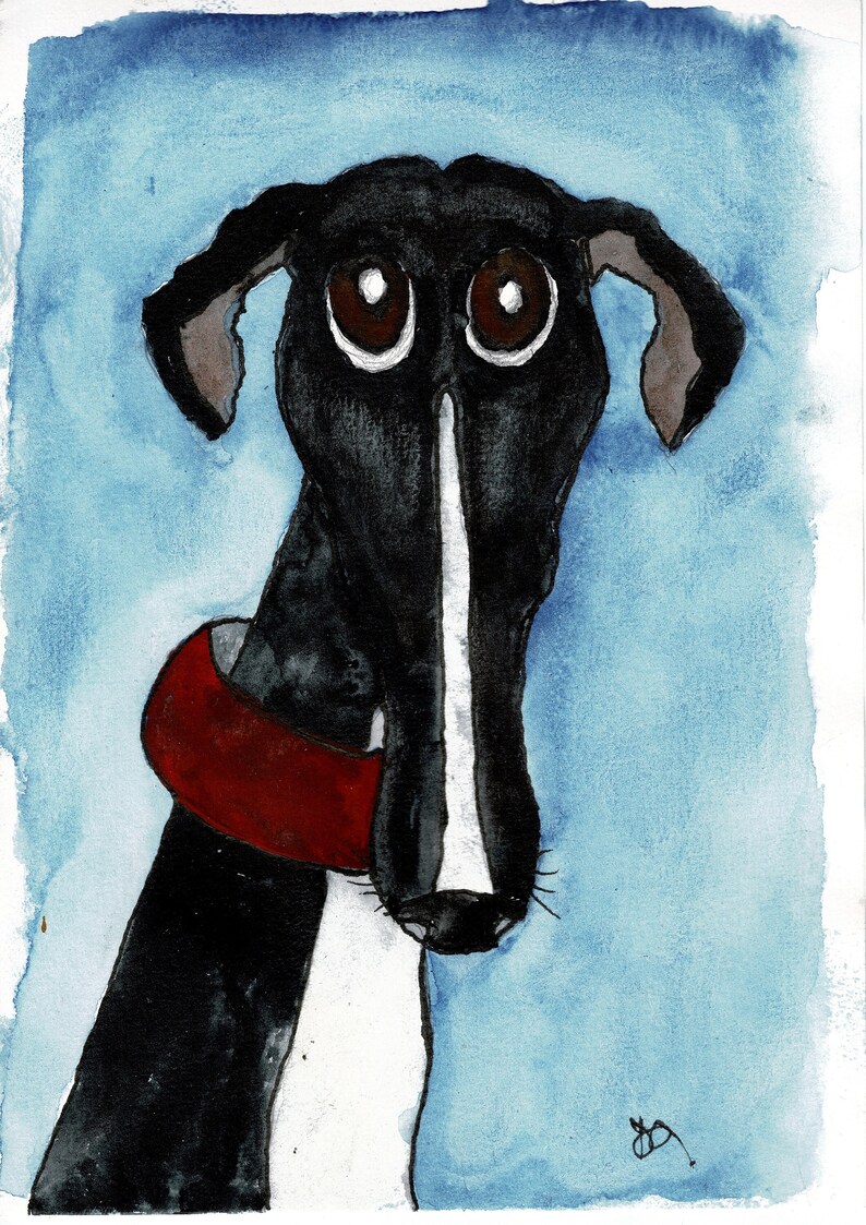 GREYHOUND - G2023 - ORIGINAL Watercolour Painting - Signed - Etsy