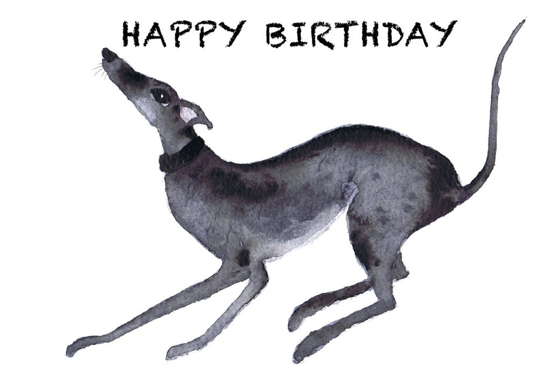 GREETINGS CARD - Happy Birthday - Greyhound - Etsy