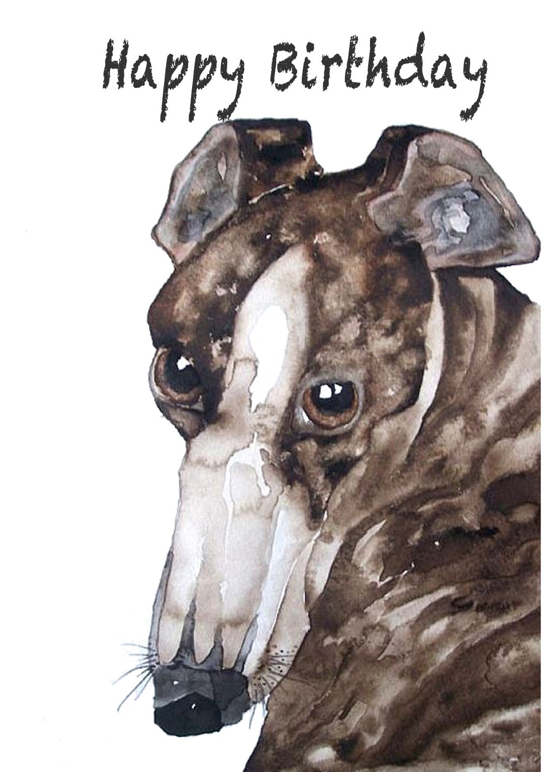 GREETINGS CARD - Happy Birthday - GREYHOUND - Love - Etsy