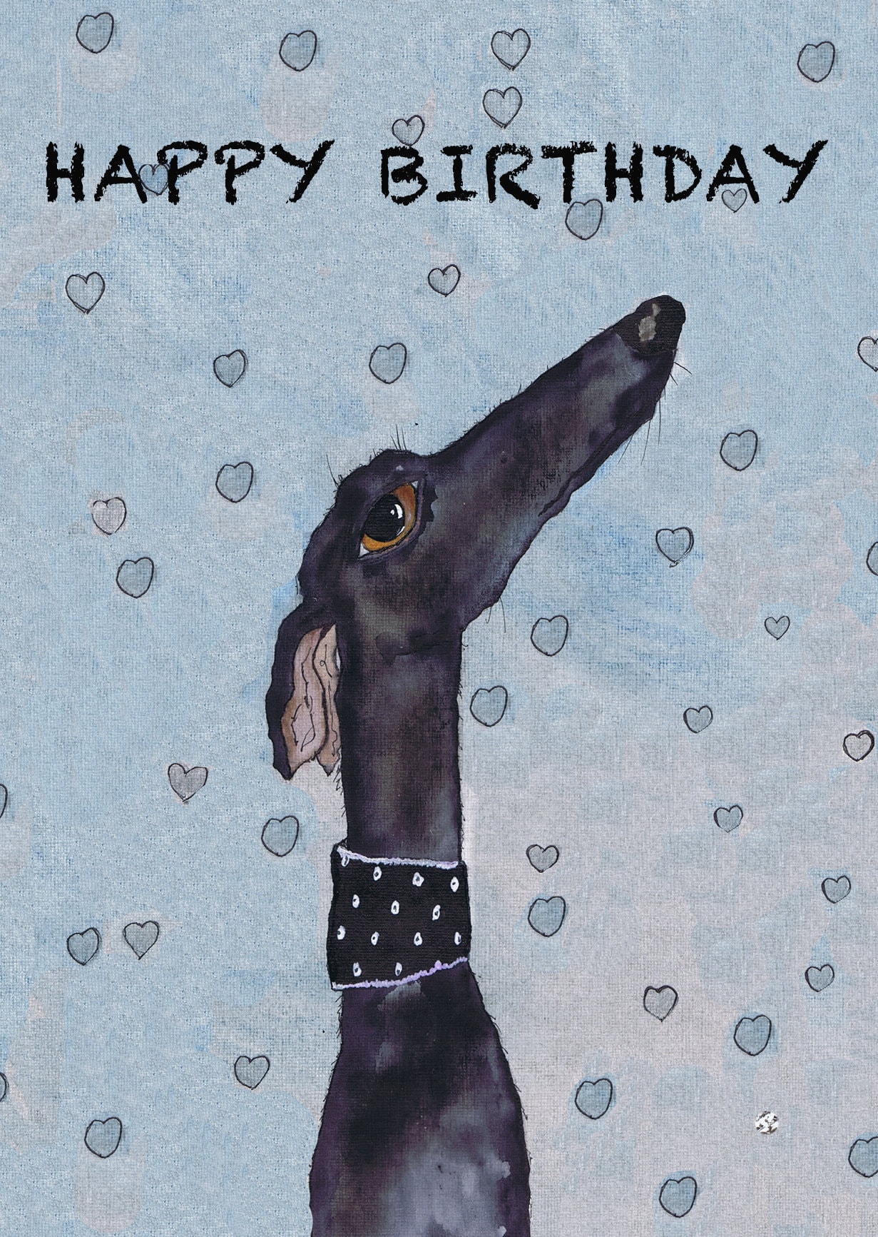 GREETINGS CARD Happy Birthday Greyhound | Etsy