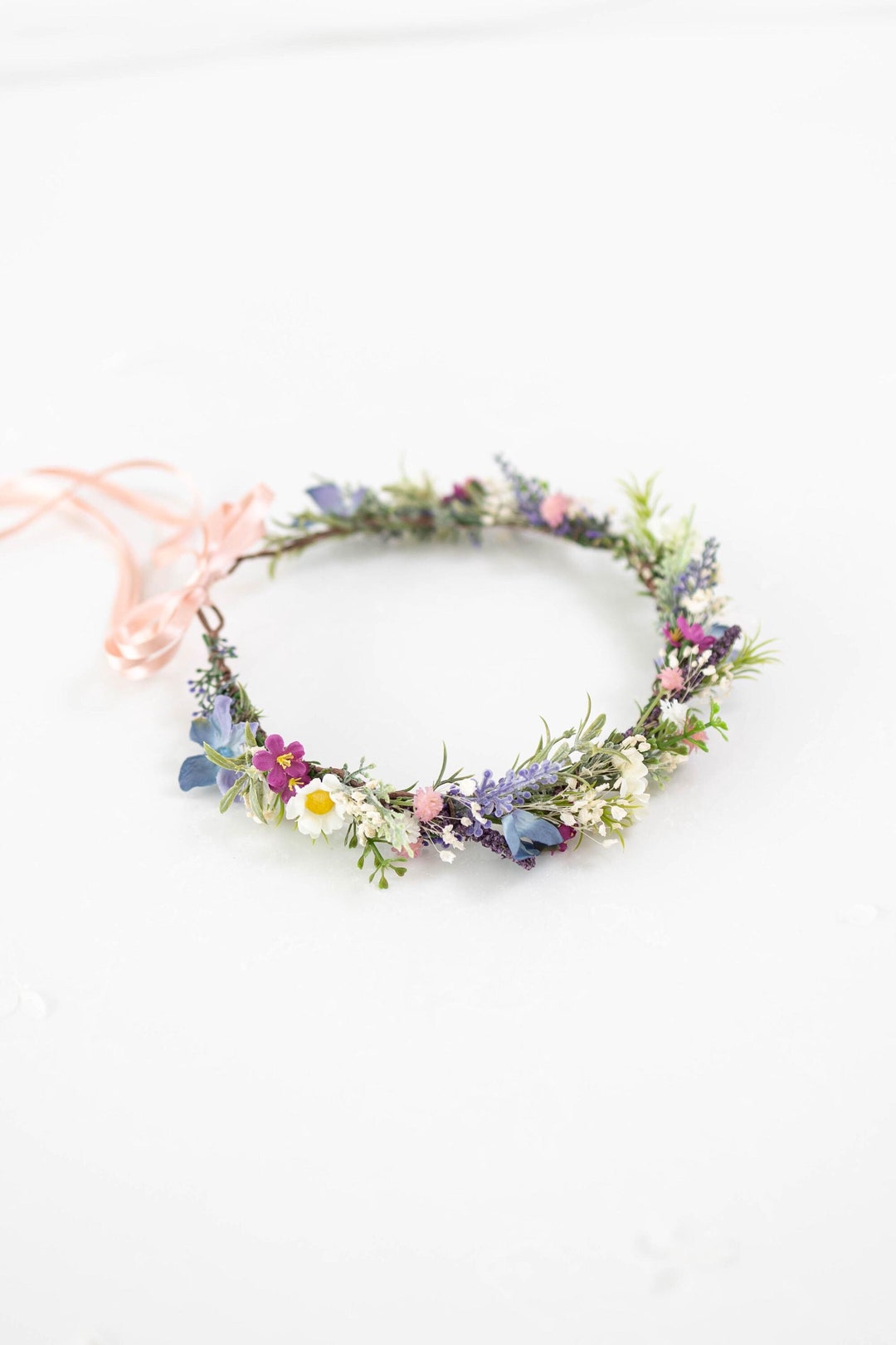 Colorful Flower Crown for Garden Weddings. Romantic Wedding Floral ...