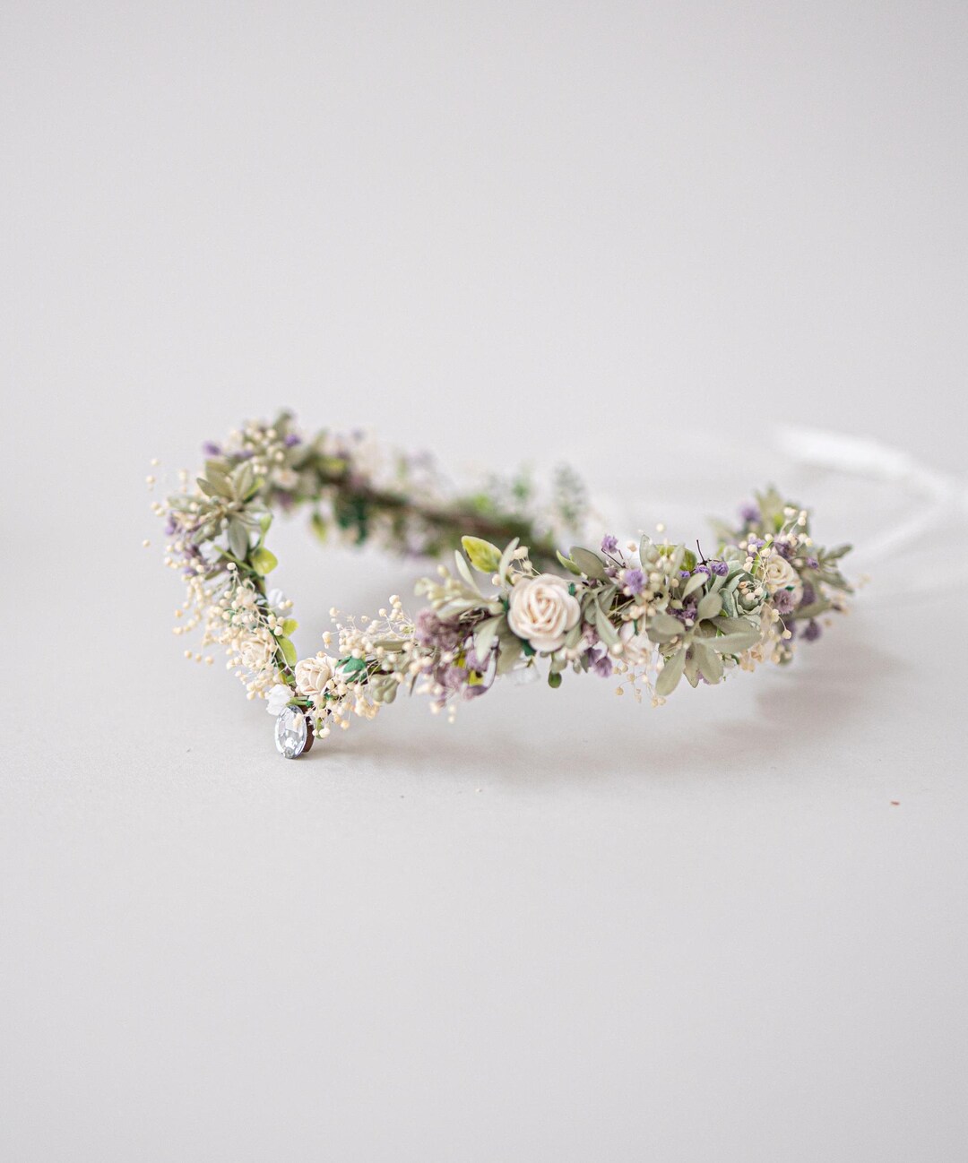 Elven Forest Headpiece With Dried Flowers, Elf Tiara Fairy Crown ...