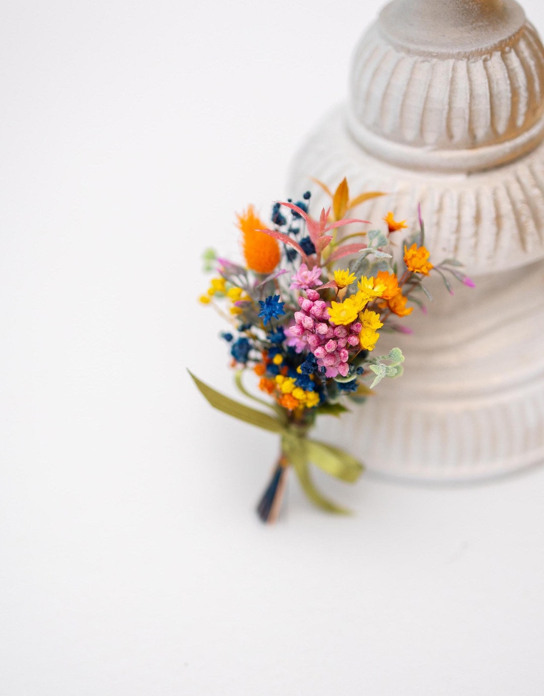 Colorful Boutonniere With Preserved Flowers | Groom's Accessories ...