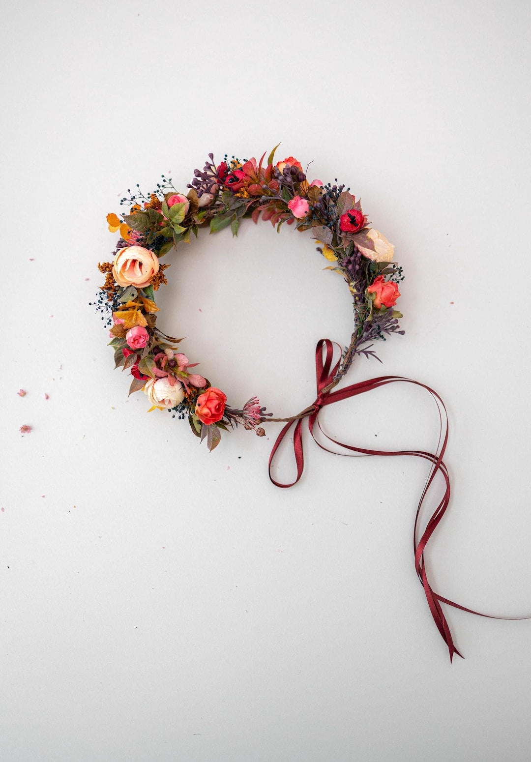 Rustic Boho Flower Crown | Wedding and Special Occasion Hairpiece ...