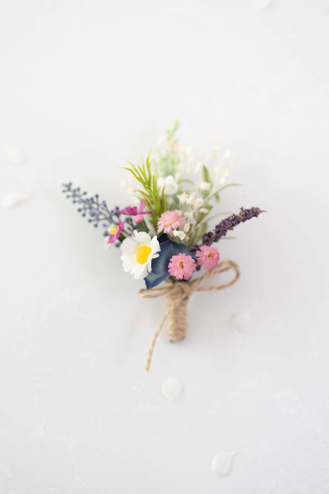 Colorful Boutonniere for the Groom With Meadow Flowers. Buttonhole With ...
