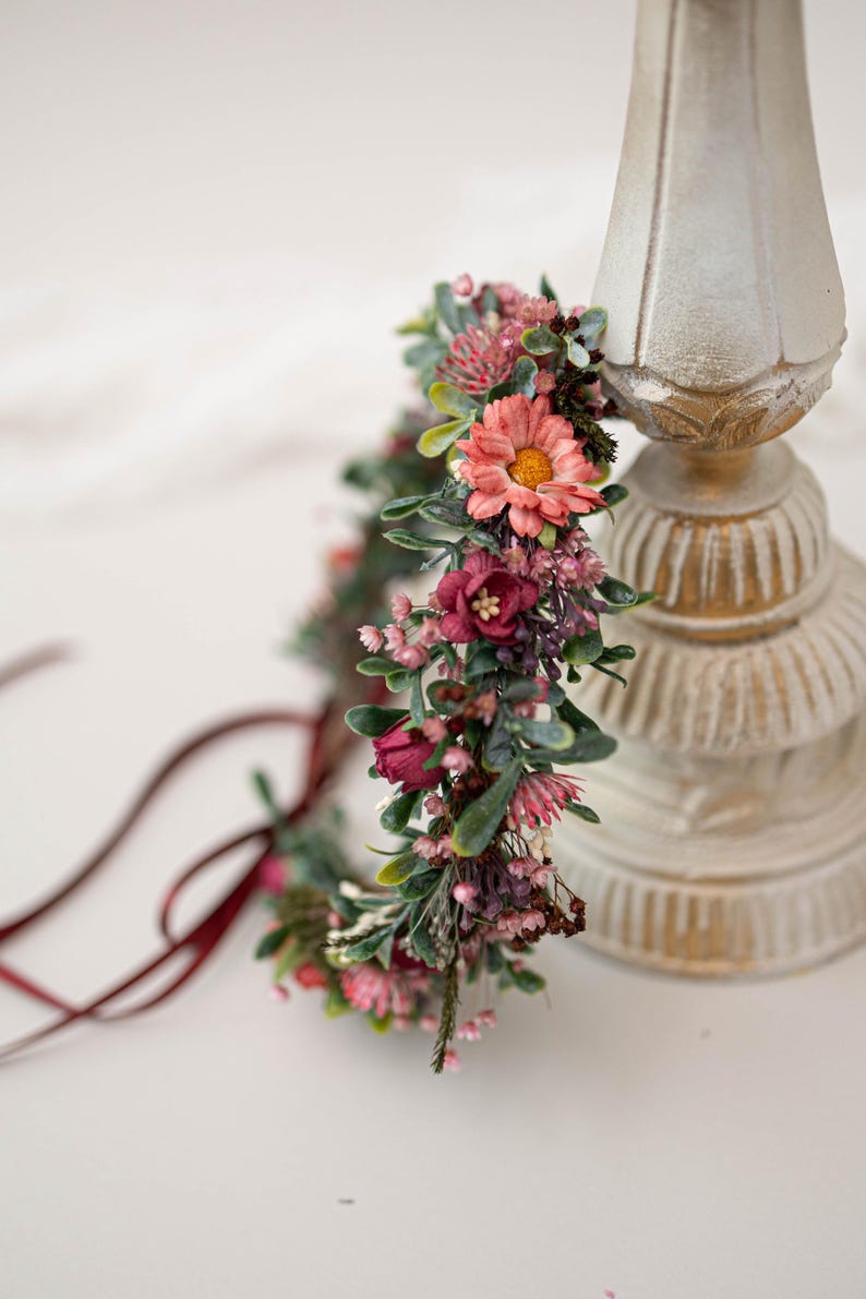 Rustic Boho Flower Crown | Wedding and Special Occasion Hairpiece ...