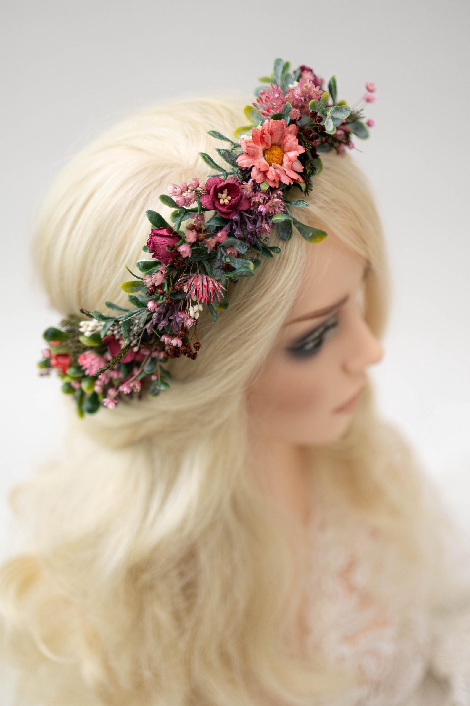 Rustic Boho Flower Crown | Wedding and Special Occasion Hairpiece ...