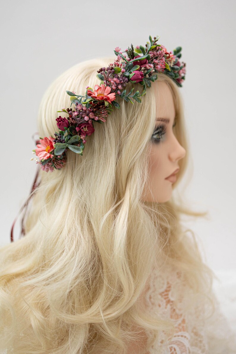 Rustic Boho Flower Crown | Wedding and Special Occasion Hairpiece ...
