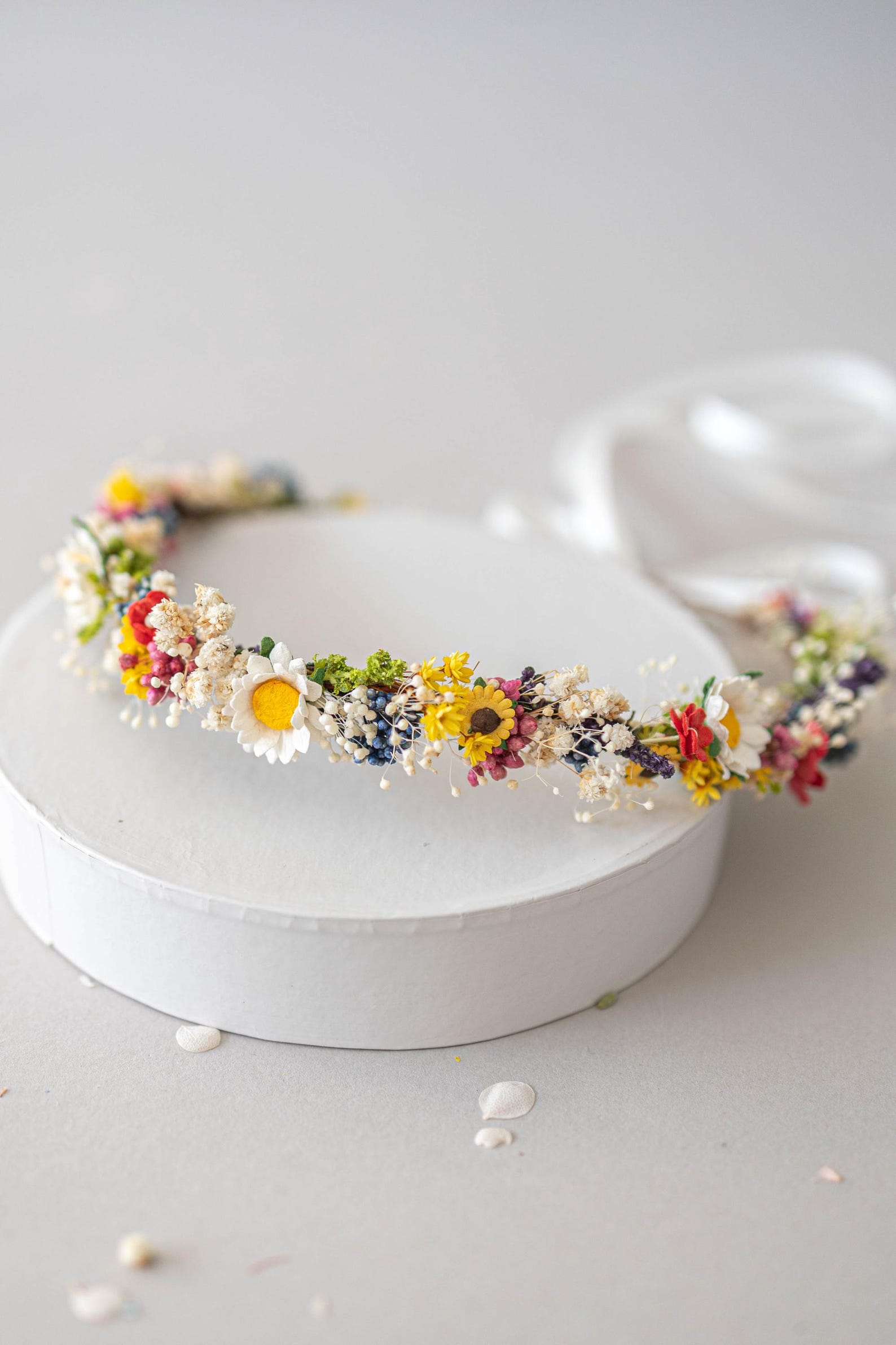 Colorful Flower Crown, Headpiece and Boutonniere With Dried Flowers ...
