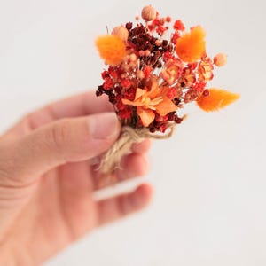 Boutonniere for the Groom With Dried Flowers in Orange and Red. Autumn ...