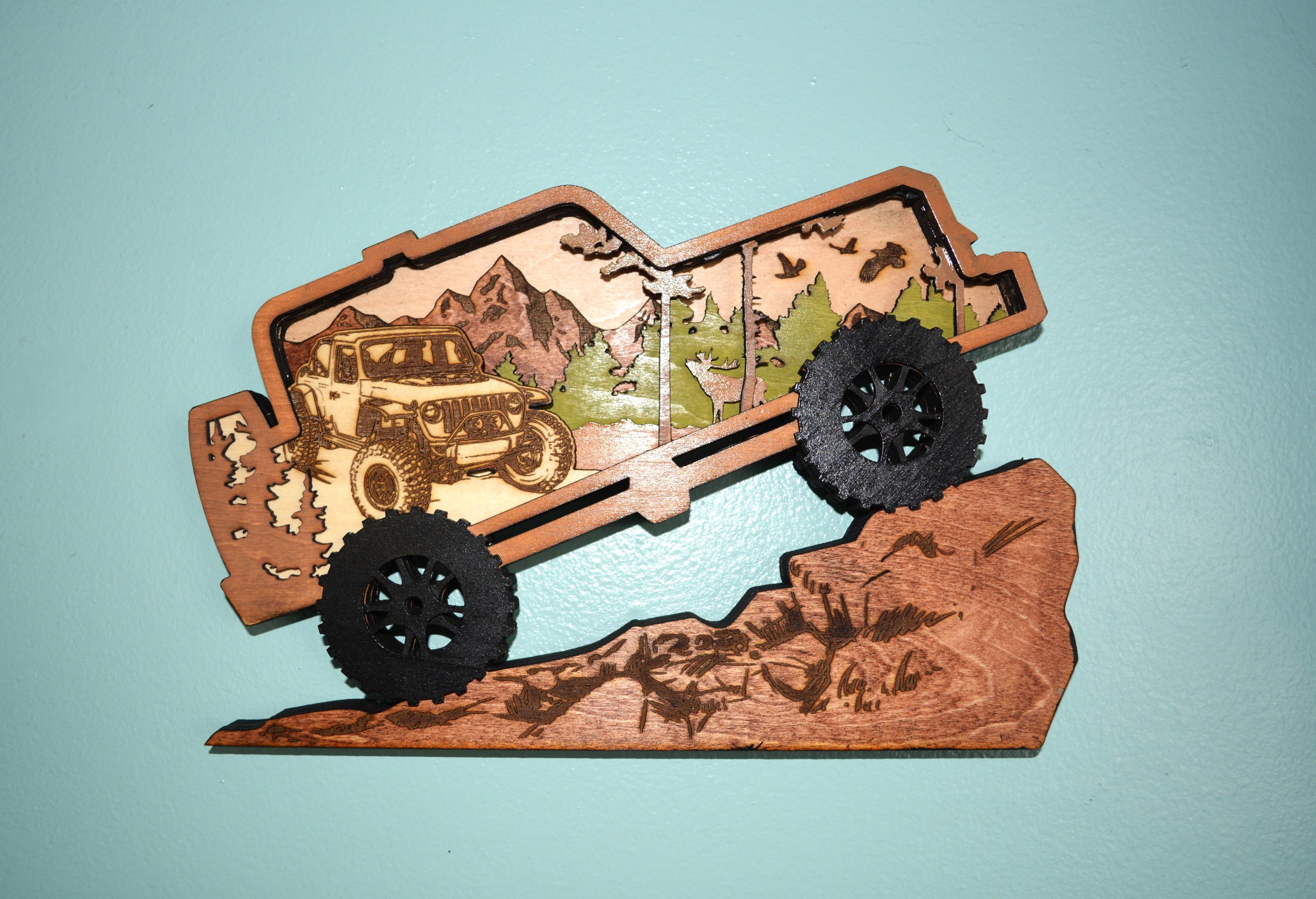 Jeep Jeep! Hand Painted, Laser Cut Dimensional Jeep Figure, Layered ...