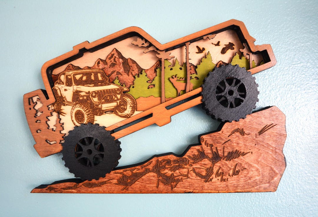 Jeep Jeep! Hand Painted, Laser Cut Dimensional Jeep Figure, Layered ...