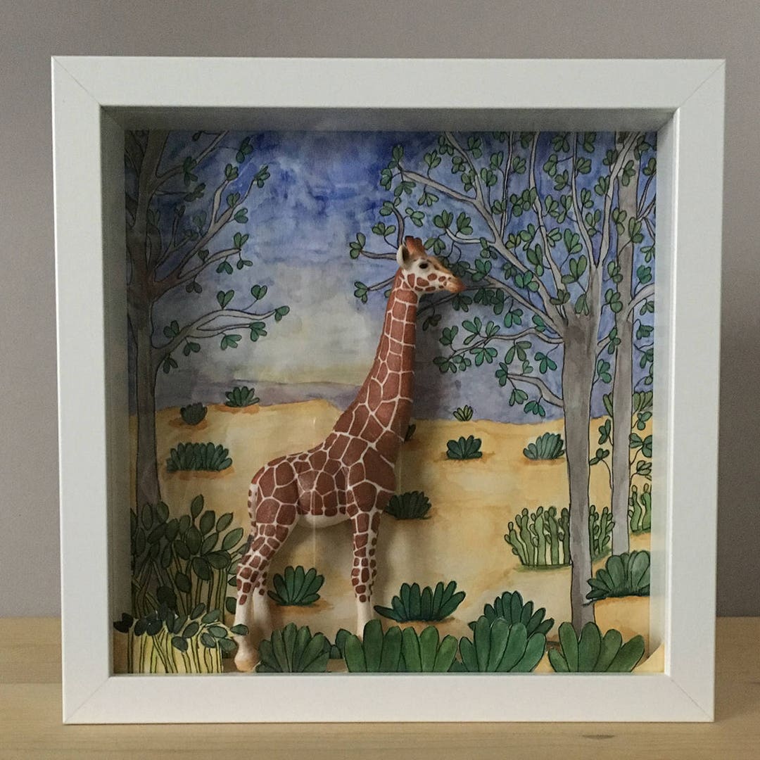 Diorama Frame With Original Hand-painted Décor and Miniature of a ...