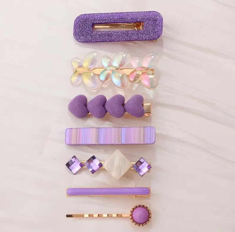 7pcs Multi-color Love Butterfly Hair Clips Plate Edge Design, Elegant ...