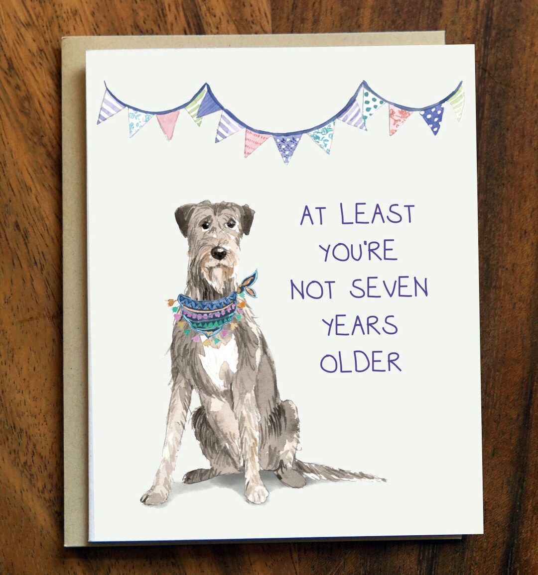 Happy Birthday Seven Years Dog Funny Greeting Card - Etsy
