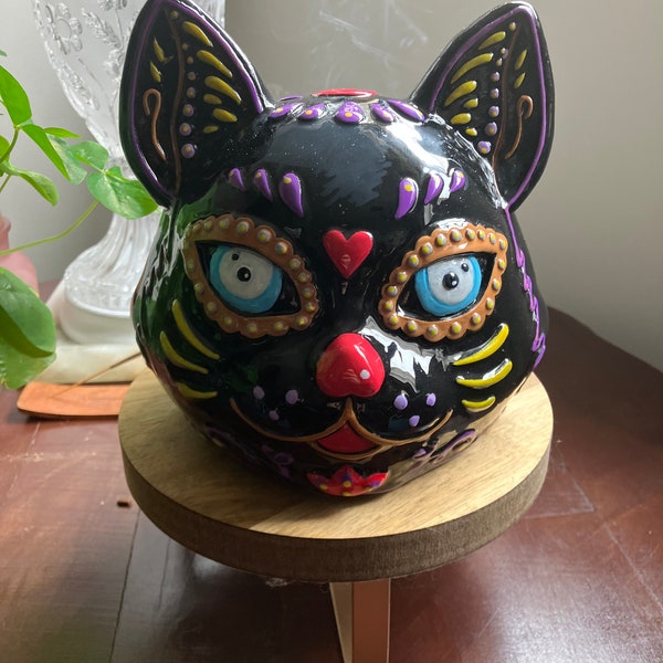 Day of the Dead Cat Statue - Etsy