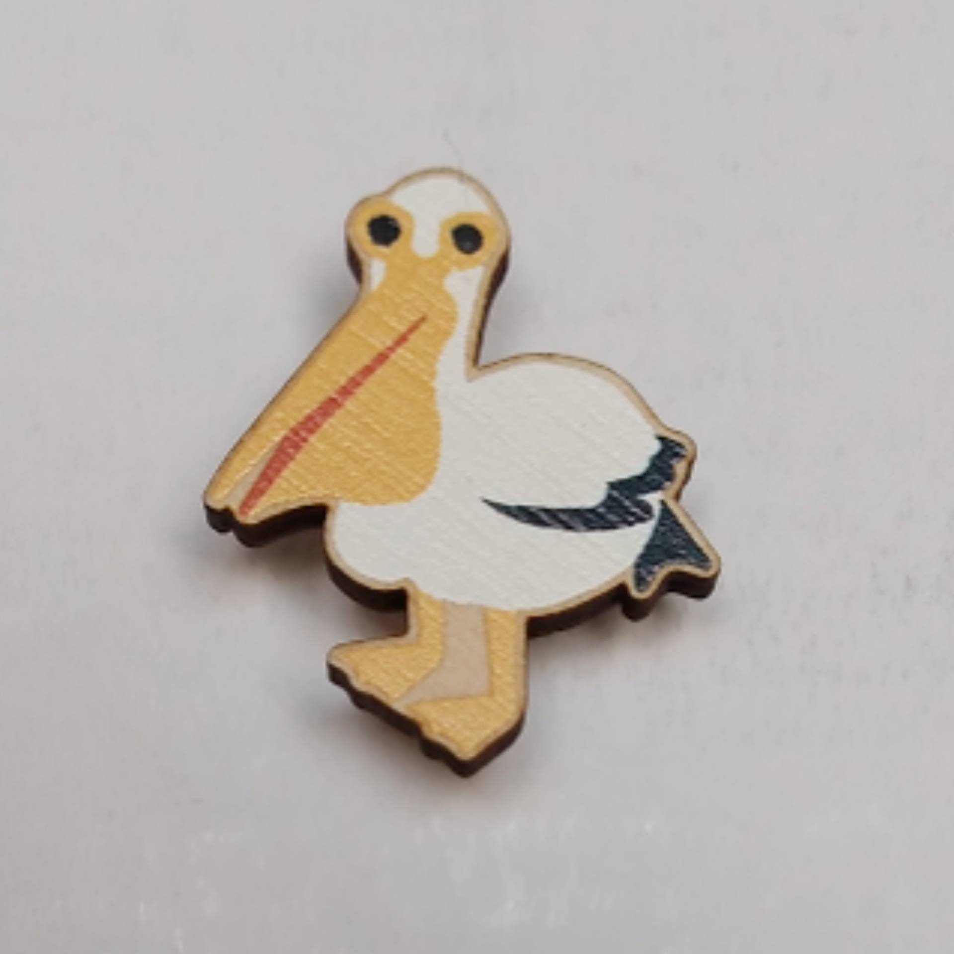 Pelican Pin Laser Cut and Printed Plywood Badge With Rubber - Etsy
