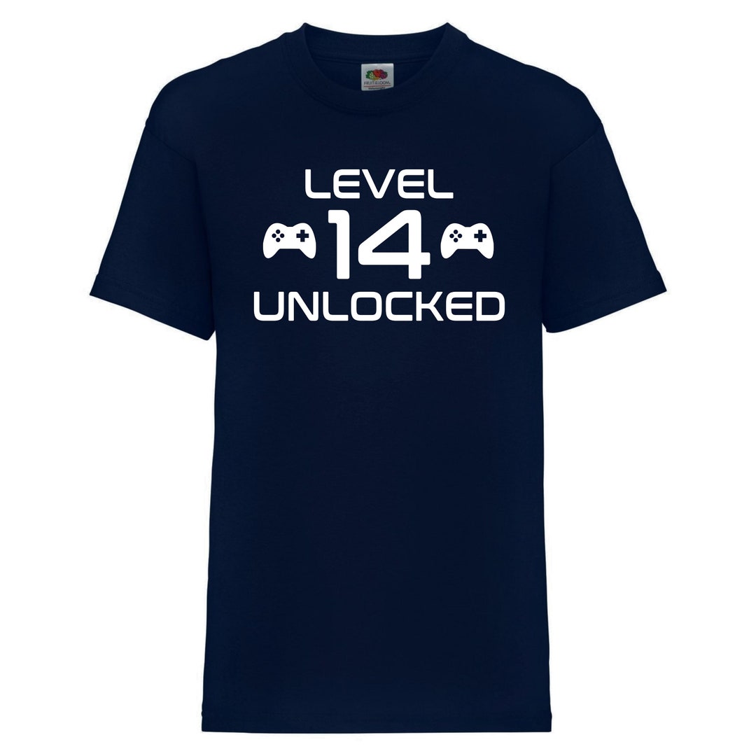 Level 14 Unlocked T-shirt, 14th Birthday Gift, Present for 14 Year Old ...