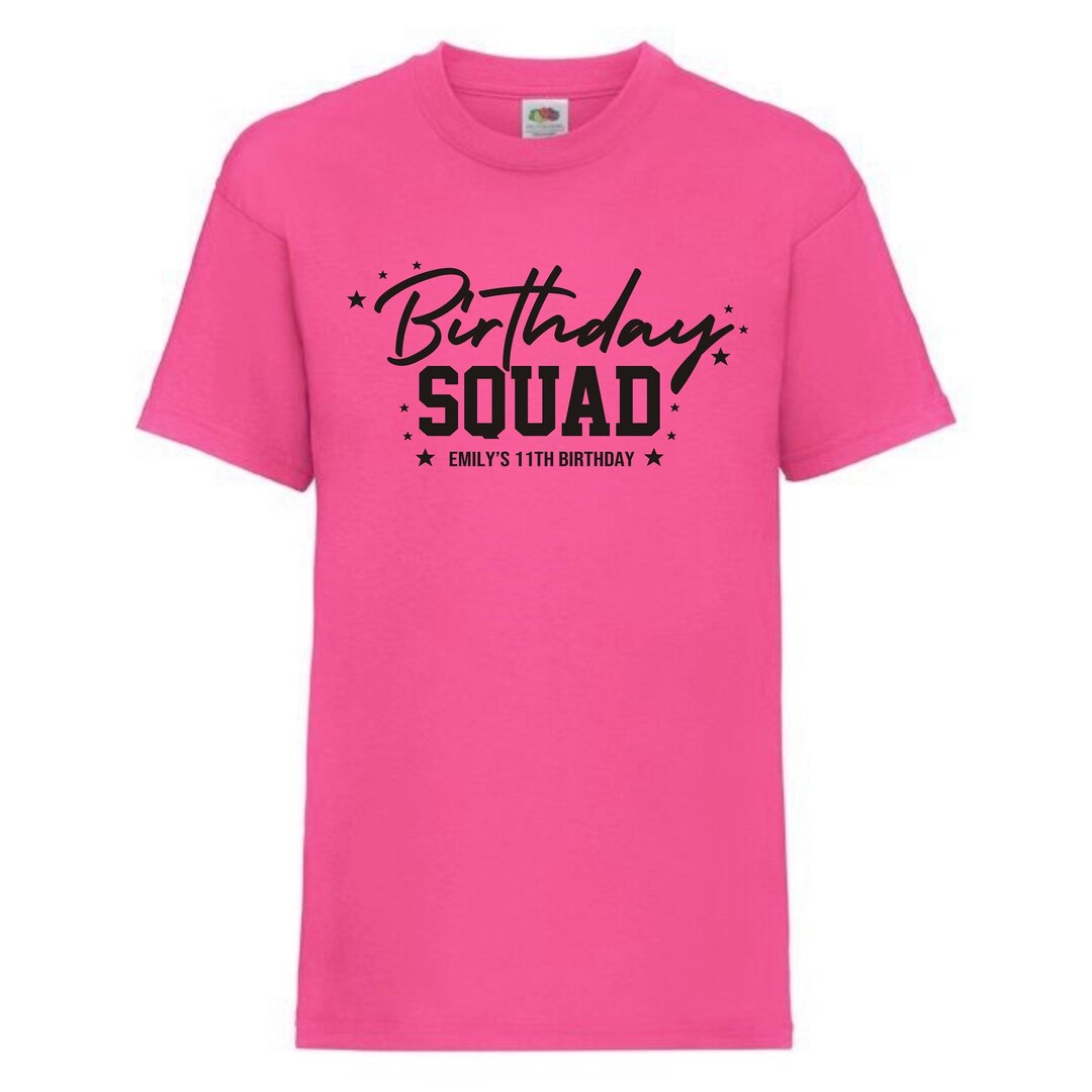 Personalised Birthday Squad Shirts – Custom Birthday Girl T-shirt ...
