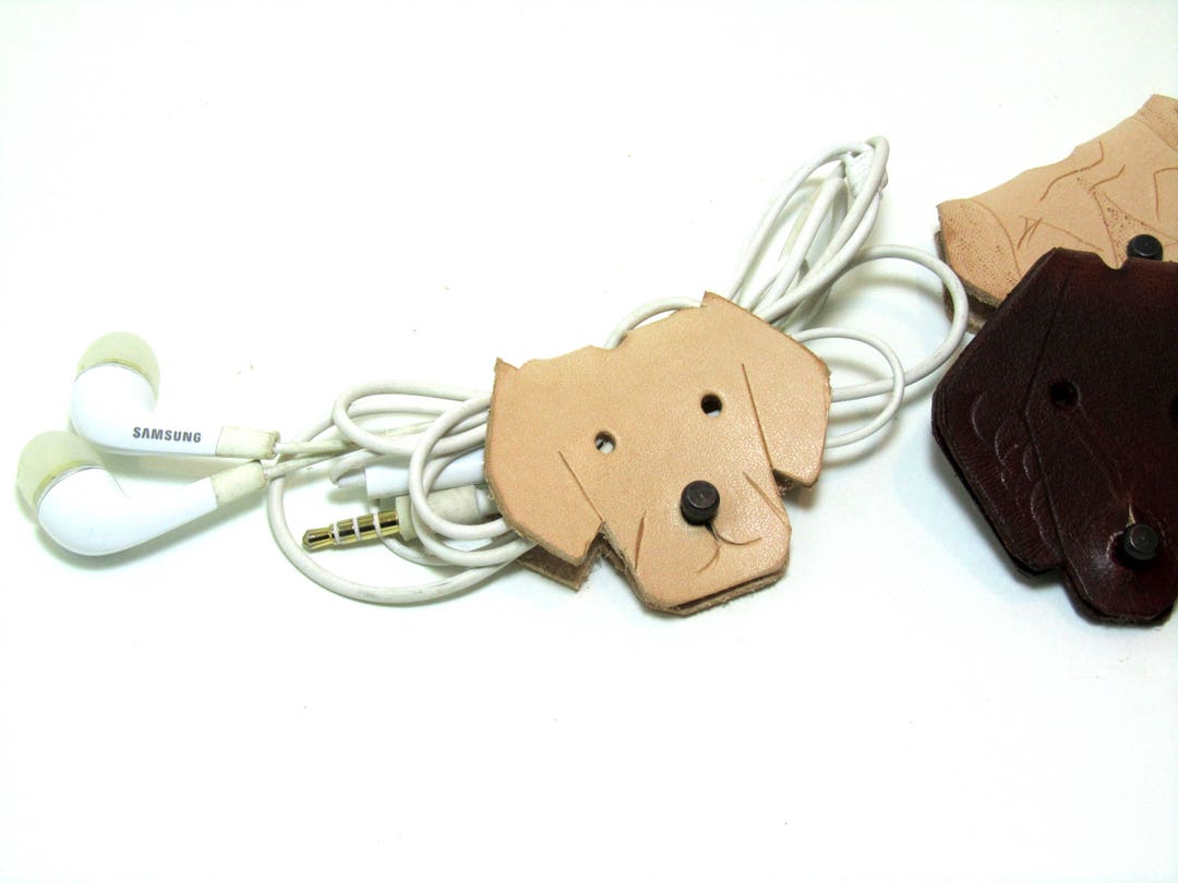 Labrador Cable Organizer, Leather Cable Holder, Dog, Mobile Accessories ...