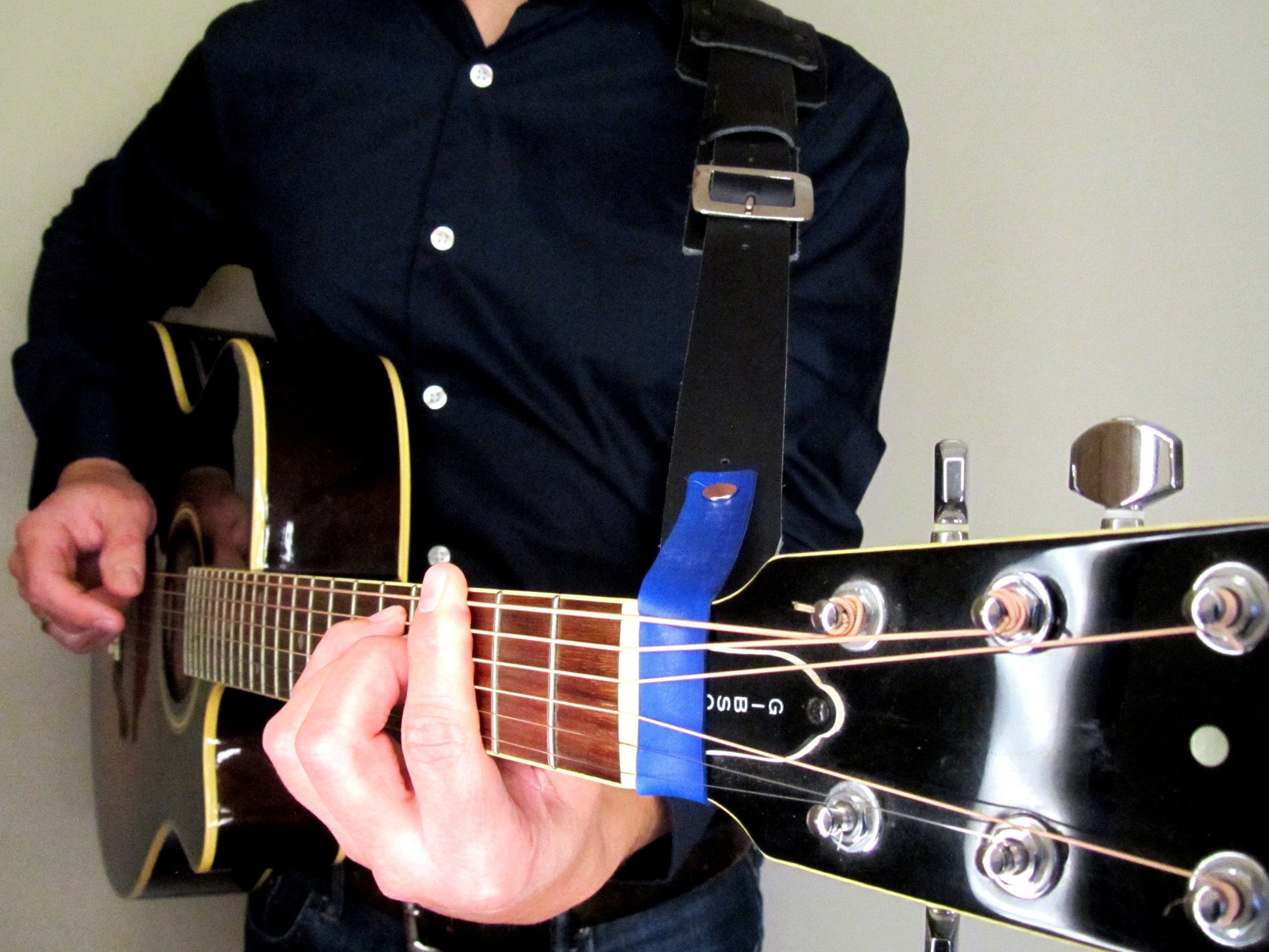 Personalized Handmade Leather Guitar Headstock Strap: Acoustic Adapter ...