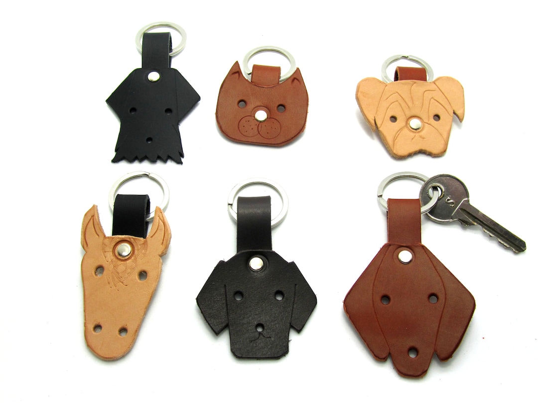 Recycled Leather Keyring of Animals, Animal Shaped Leather Keyring ...