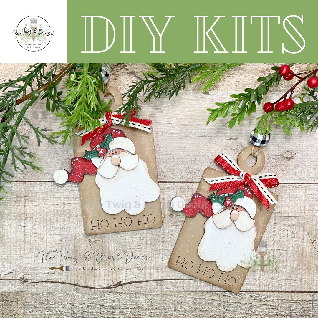 DIY Wood Kit | Breadboard Santa Christmas Tree Ornament | Santa ...